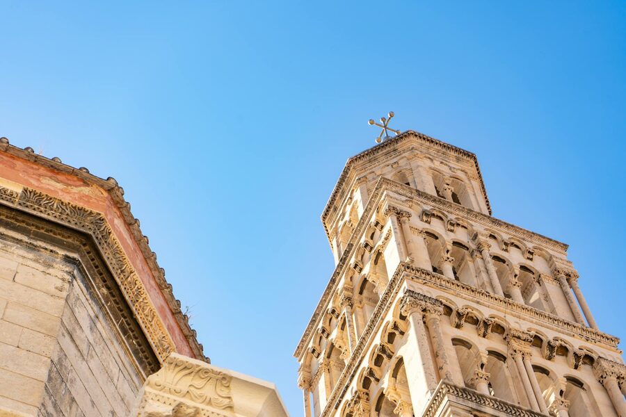 Historic architecture columns in Split Croatia