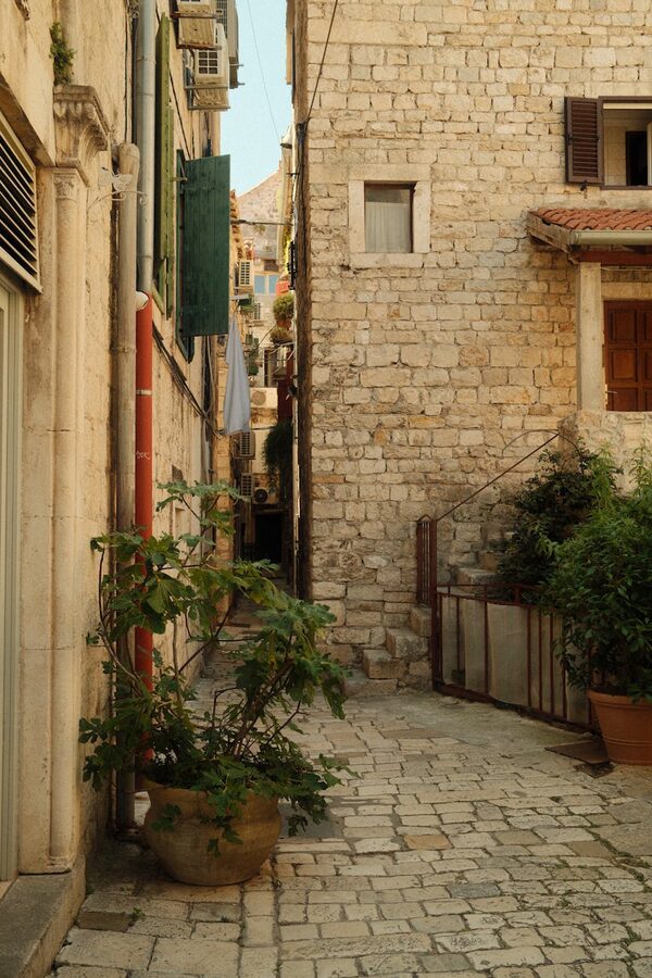 Narrow alley in Split Croatia historic center