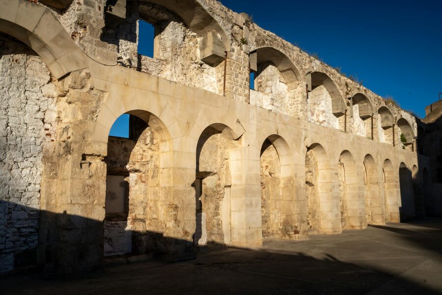 Arched ruins in historic Split Croatia