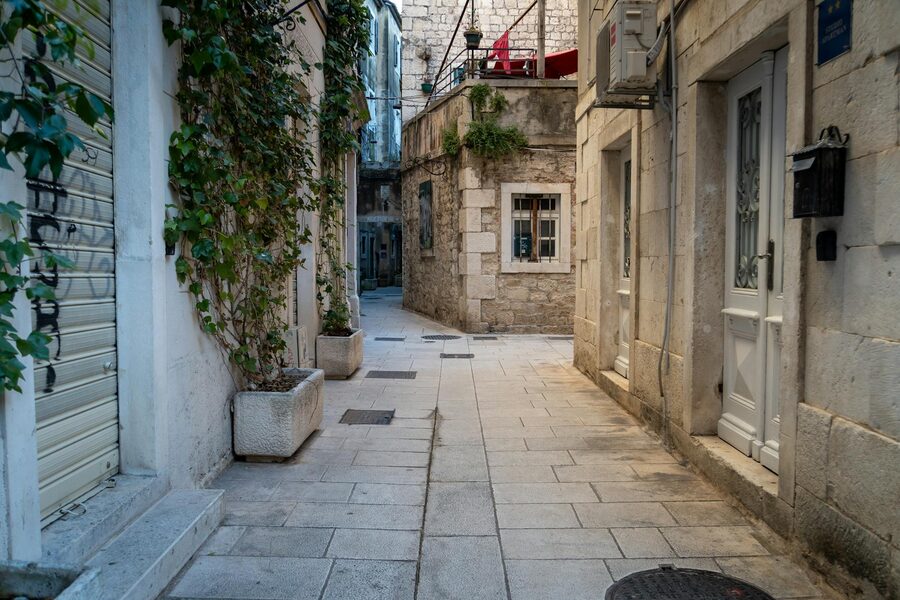 Medieval street in Split Croatia