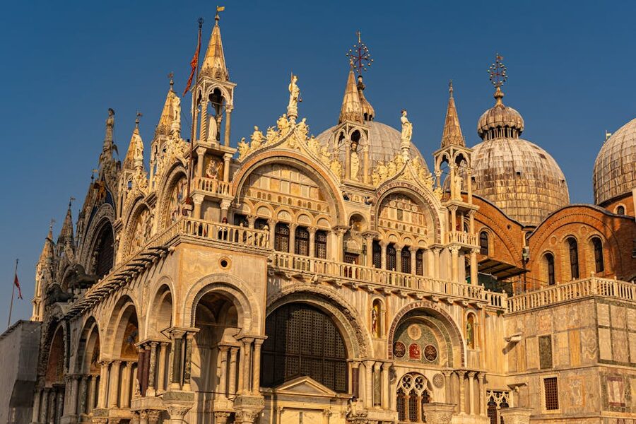 St Mark's Basilica at sunset, Venice, Italy