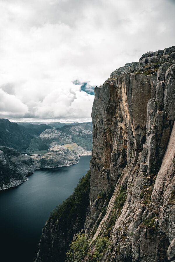 Serene view from Preikestolen cliff over the Lysefjord below