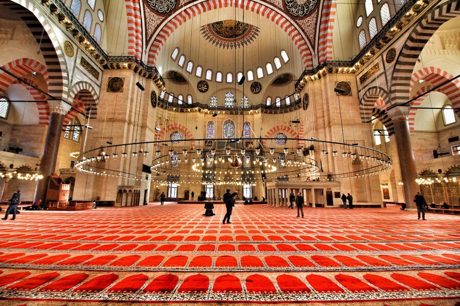 Suleymaniye Mosque interior in Istanbul