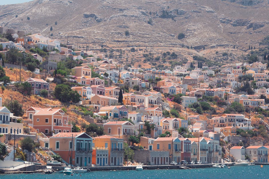 Neoclassical facades along the Gialos waterfront
