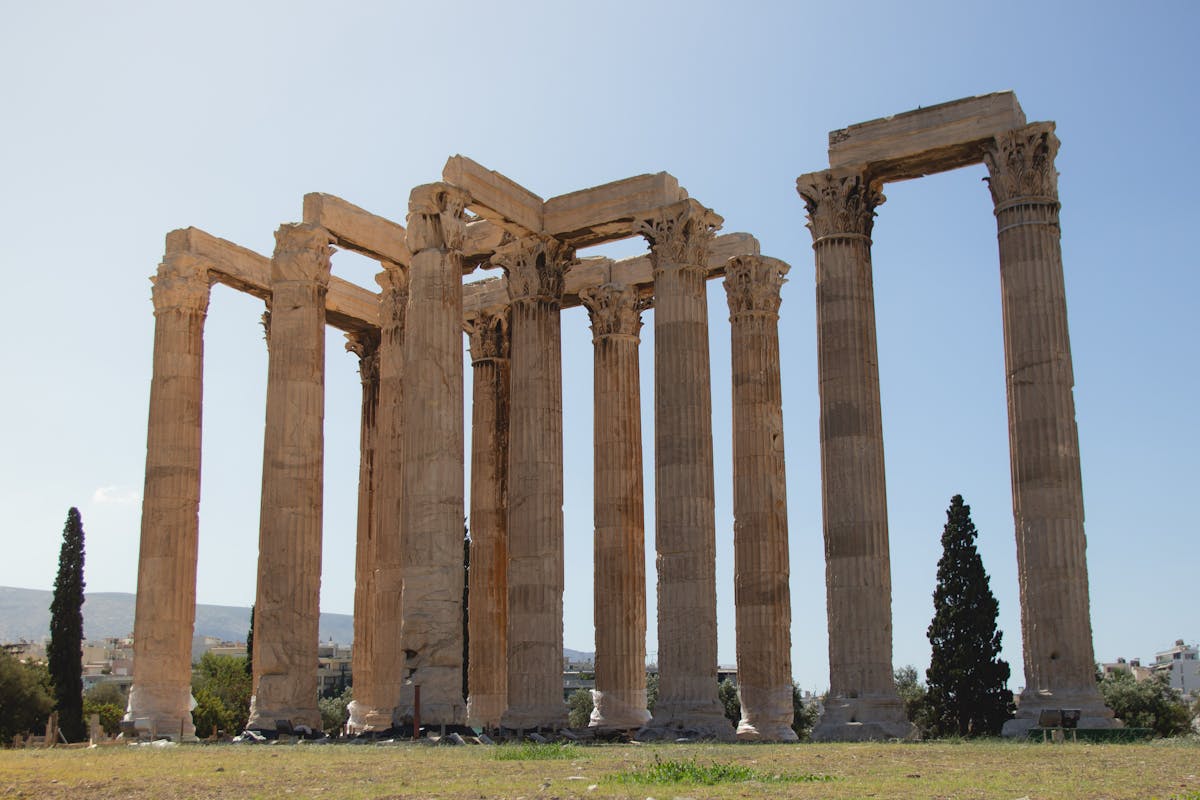 Remaining columns of the Temple of Olympian Zeus in Athens Greece
