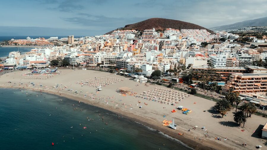 Aerial view of Los Cristianos Tenerife