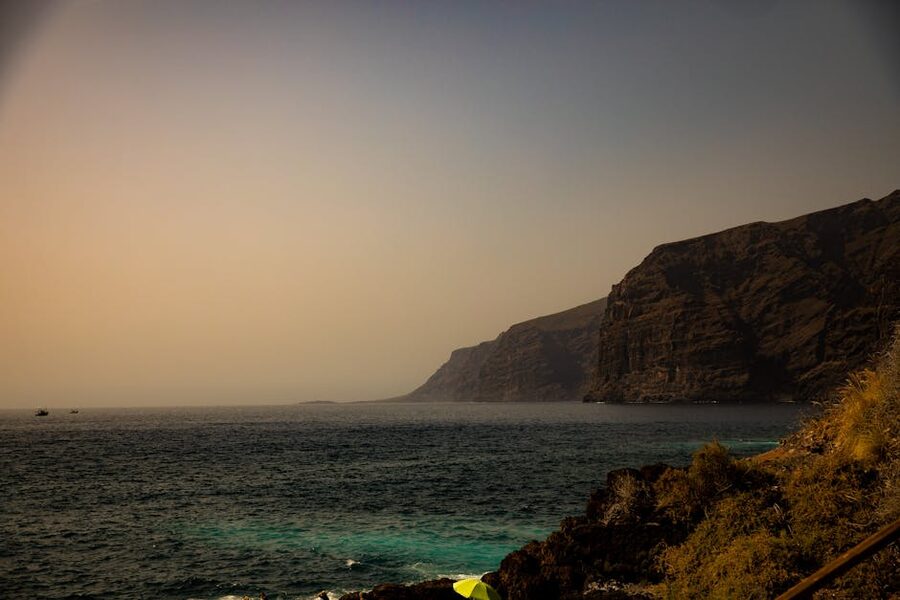 Sunset over Los Gigantes cliffs Tenerife
