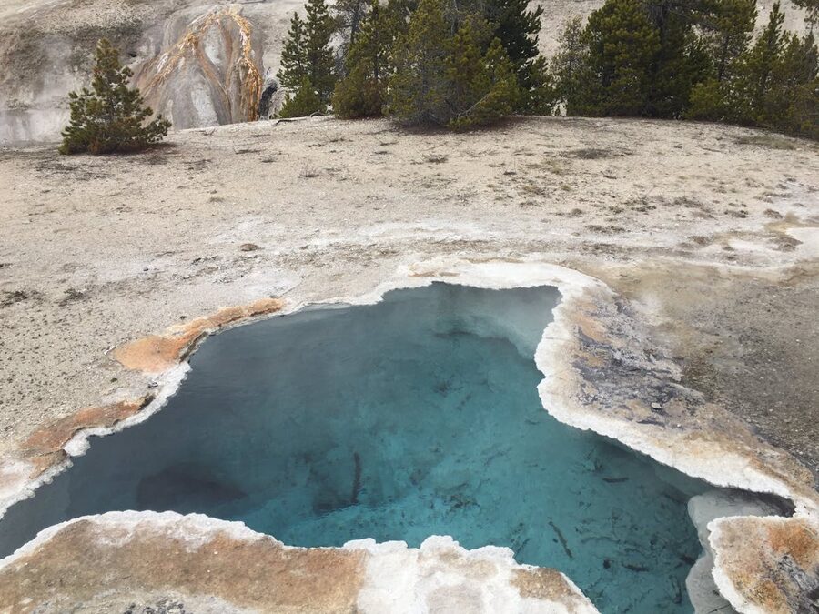 Thermal pool at mountain resort