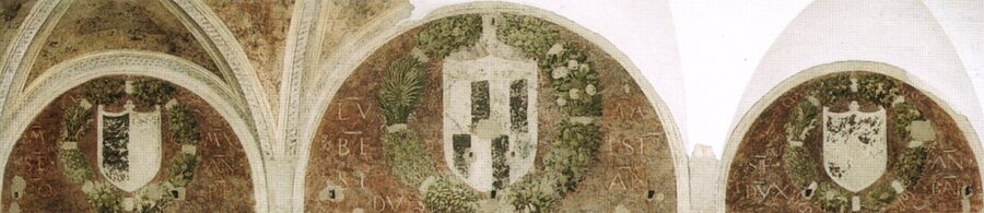 Three lunettes by Leonardo above the Last Supper