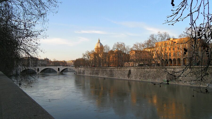 Trastevere along the Tiber shore, Rome