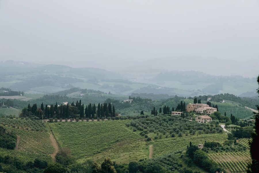 Tuscan misty countryside