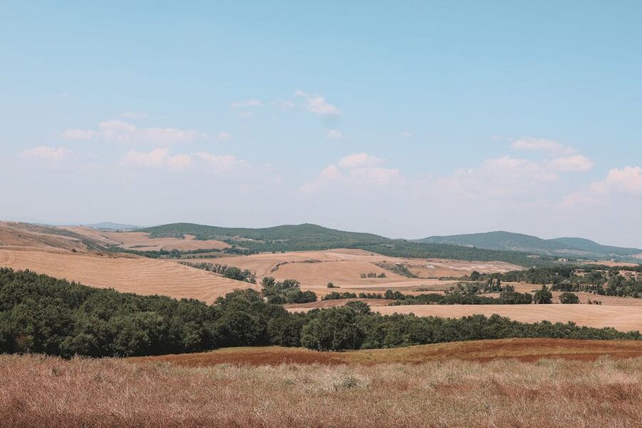 Tuscany panoramic hills and fields
