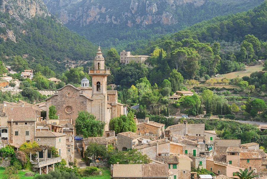 Valldemossa village in the Tramuntana mountains Mallorca