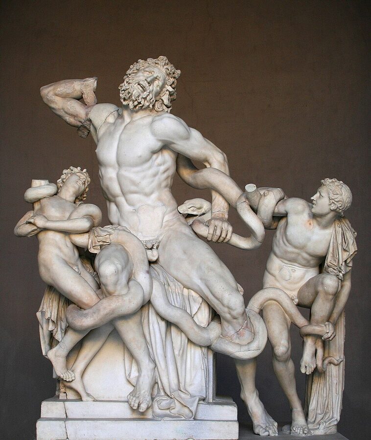 Laocoon Group sculpture in the Vatican Pio Clementino Museum