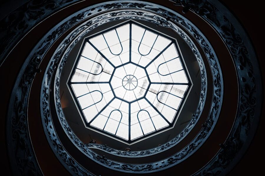 The Bramante spiral staircase inside the Vatican Museums