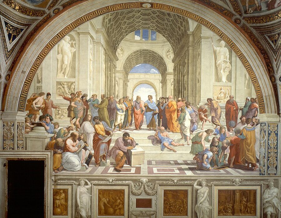The School of Athens painting by Raphael in the Vatican Raphael Rooms
