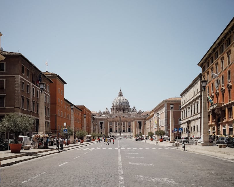 Via della Conciliazione leading to St Peters Basilica in Vatican City