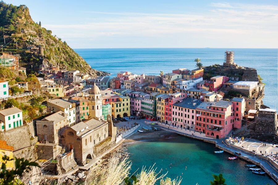 Vernazza aerial view in Cinque Terre, Liguria