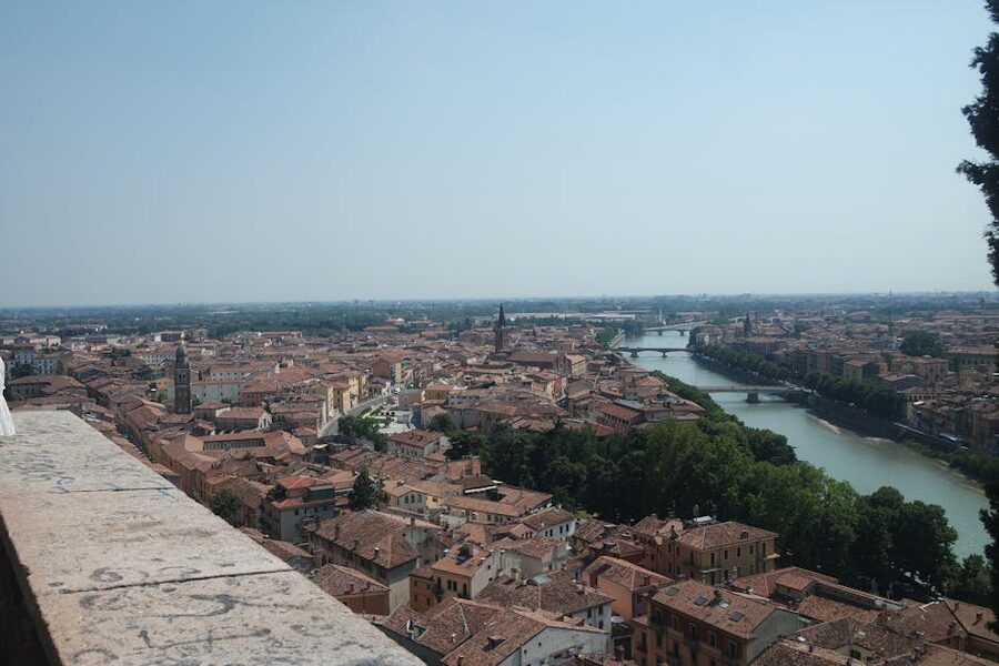 Verona aerial view of historic architecture