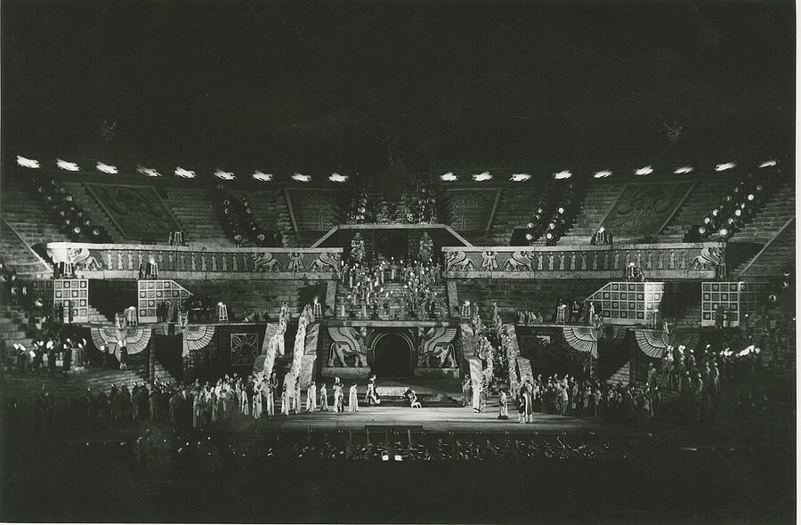 Verona Arena Nabucco opera by Verdi 1958