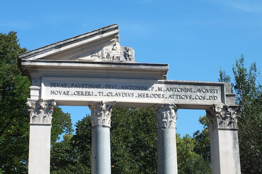 Ancient Roman columns at Villa Borghese