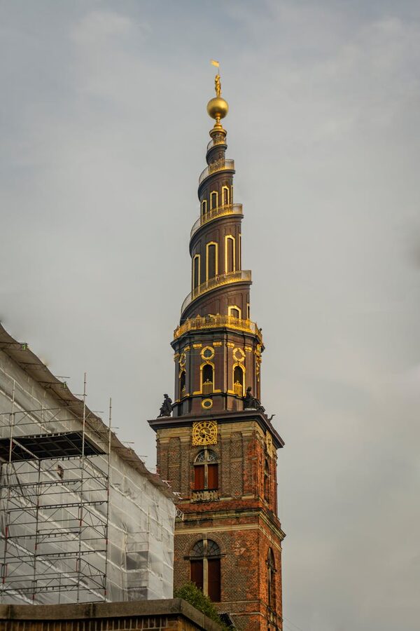 Spiral tower of Church of Our Saviour in Copenhagen