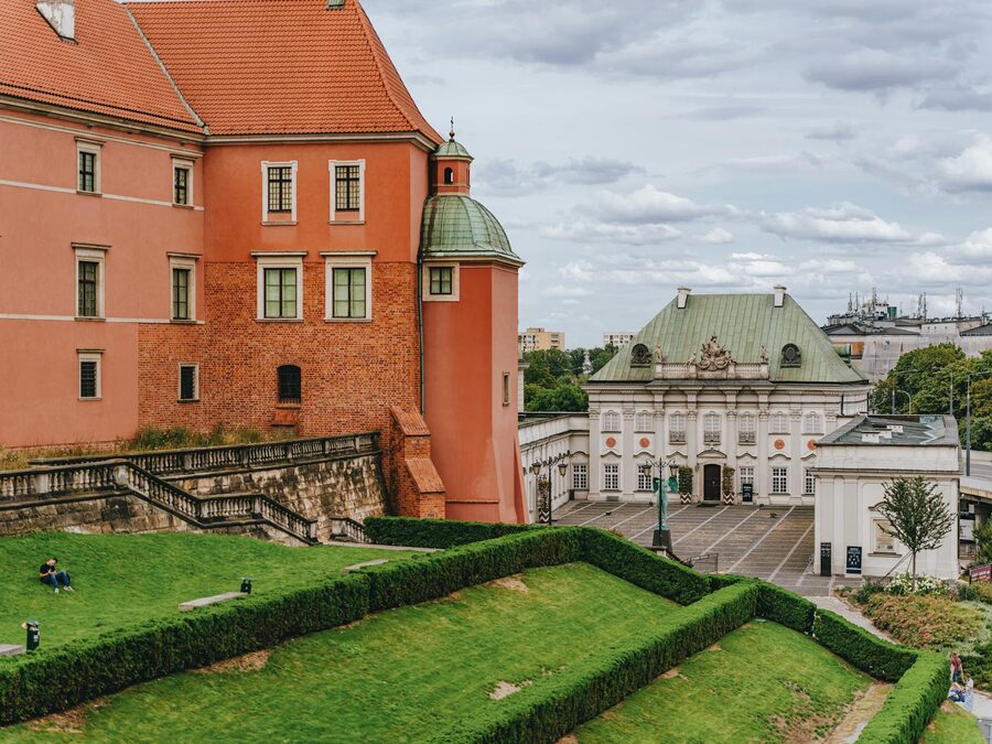Warsaw Royal Castle and lush gardens