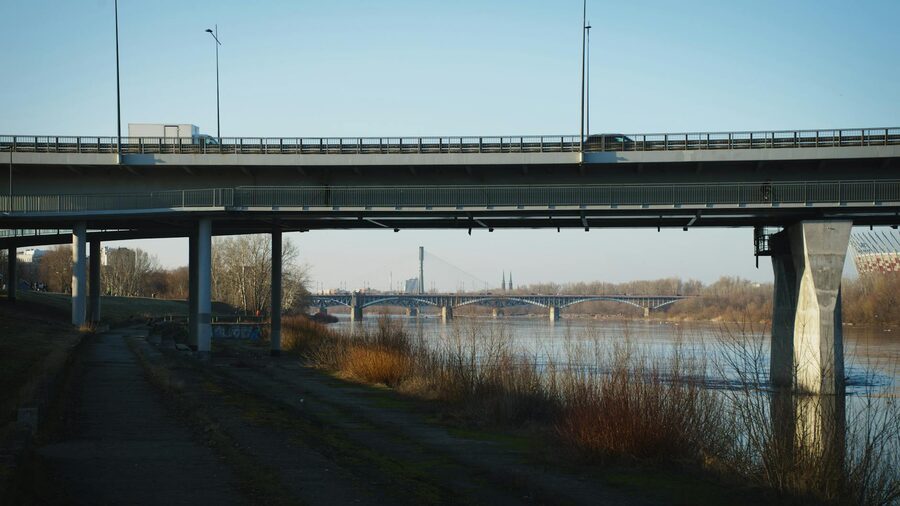 Warsaw bridges spanning the Vistula River