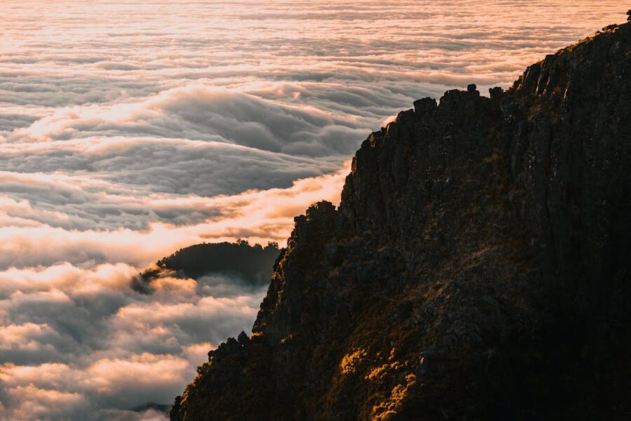 Madeira mountains above a sea of clouds