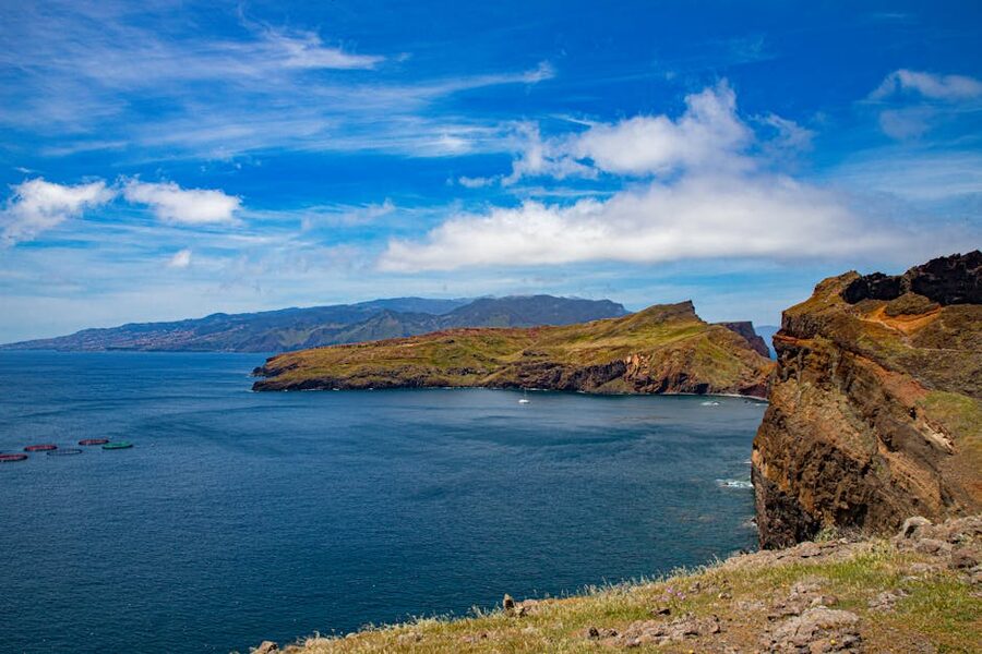 Madeira Canical coast cliffs and ocean