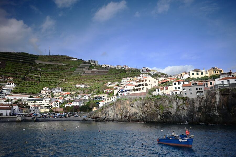 Coastal village Madeira Portugal with terraced houses
