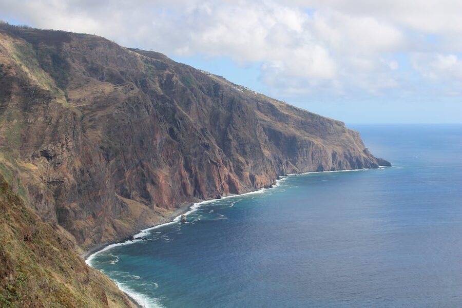 Madeira rugged coastline with steep cliffs