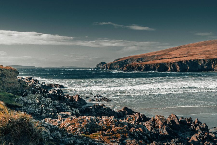 Wild Atlantic Way coastline with dramatic cliffs and crashing waves