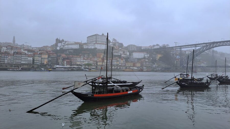Rabelo boats on Porto Ribeira riverside