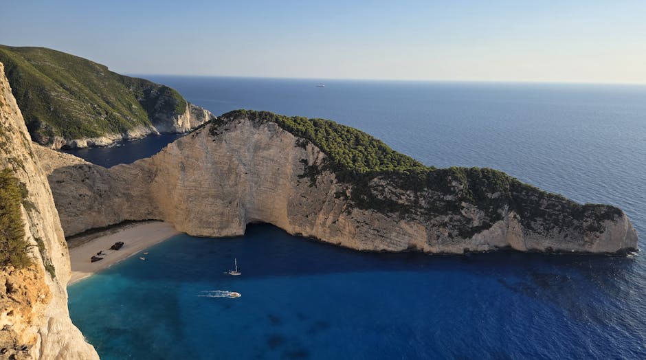 Island viewpoint looking out over the Zakynthos coast