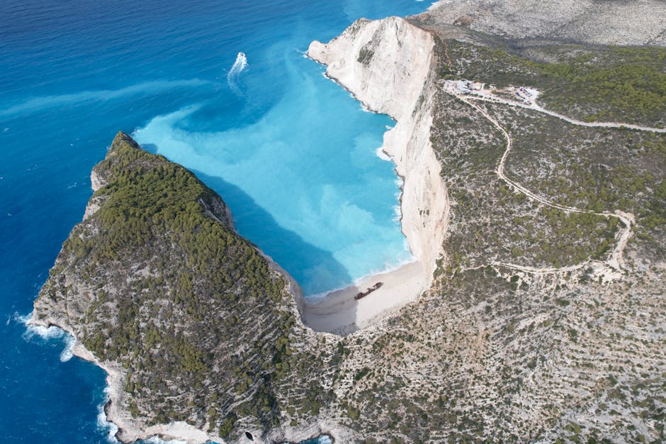 Rocky sea arch along the Zakynthos west coast