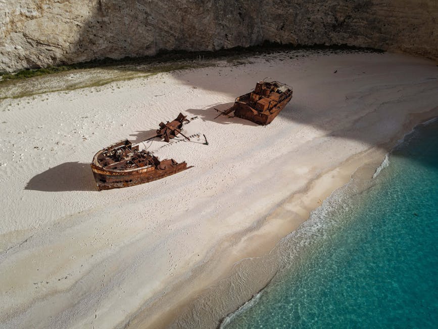 Turquoise cove water along the Zakynthos shore