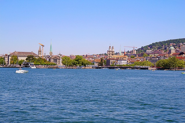 Lake Zurich panorama with city skyline